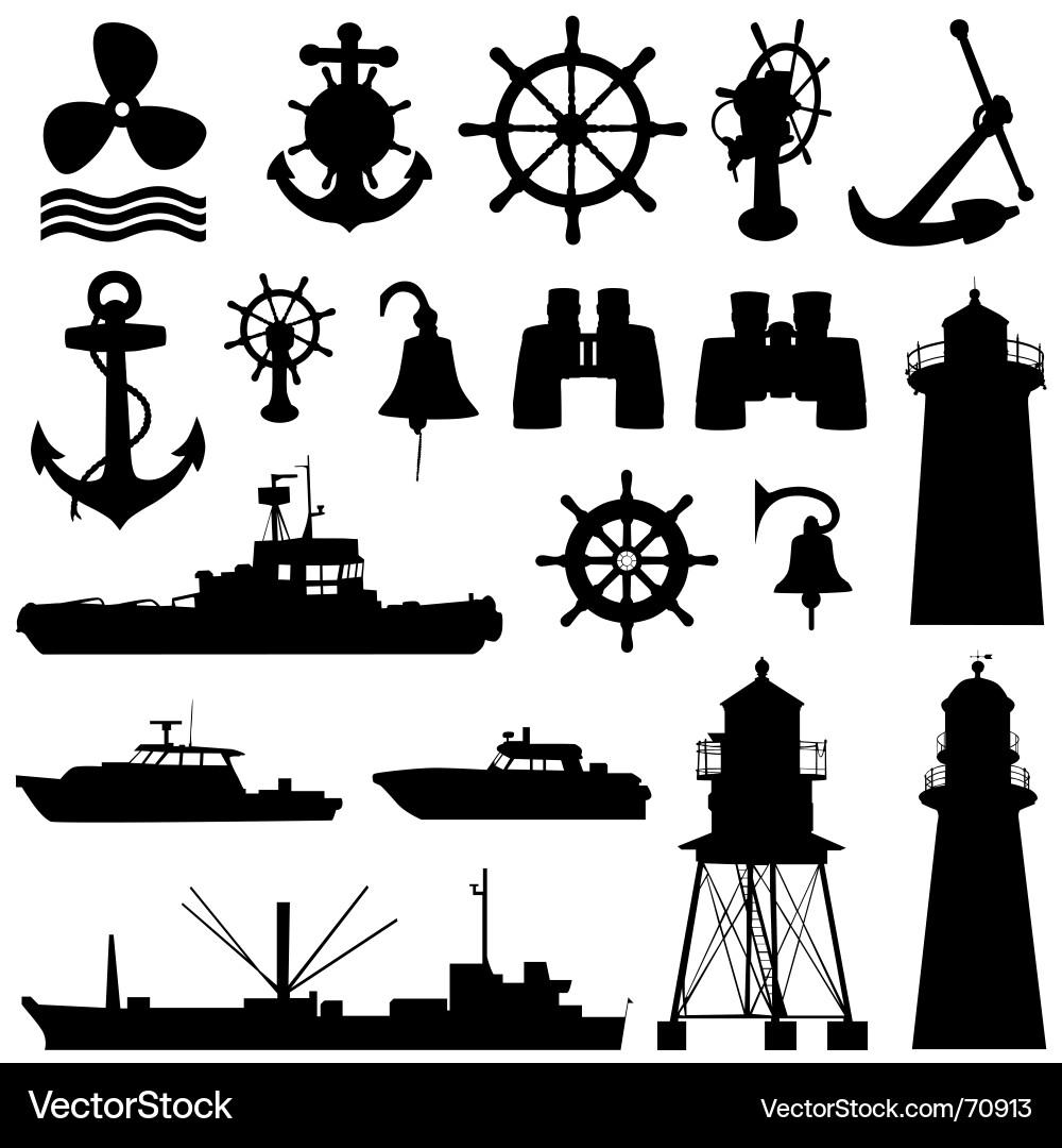 Nautical elements Royalty Free Vector Image - VectorStock