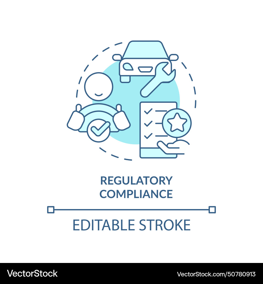 Regulatory compliance soft blue concept icon Vector Image