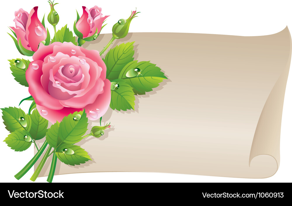 Roses scroll Royalty Free Vector Image - VectorStock