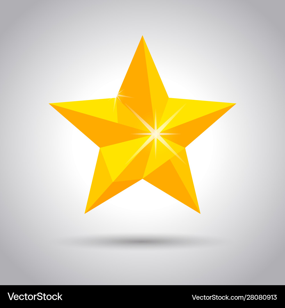 Shiny yellow star icon Royalty Free Vector Image