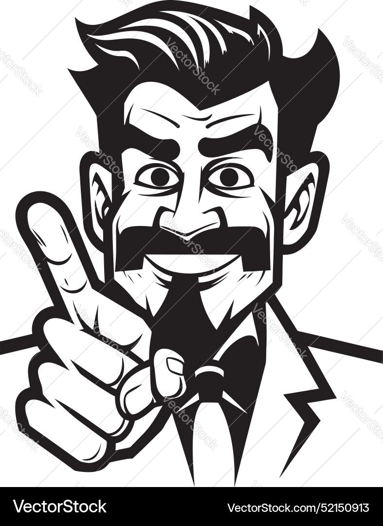 Symbolic interaction cartoon emblem expressive Vector Image