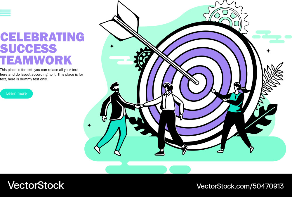 Team congratulating for target achievement Vector Image