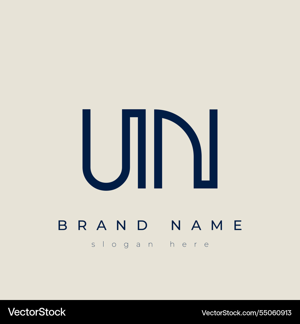 Un alphabet letter icon logo Royalty Free Vector Image