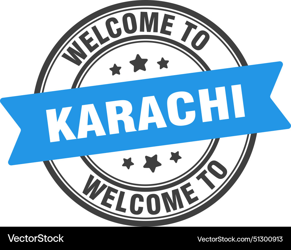 Welcome to karachi stamp round sign Royalty Free Vector