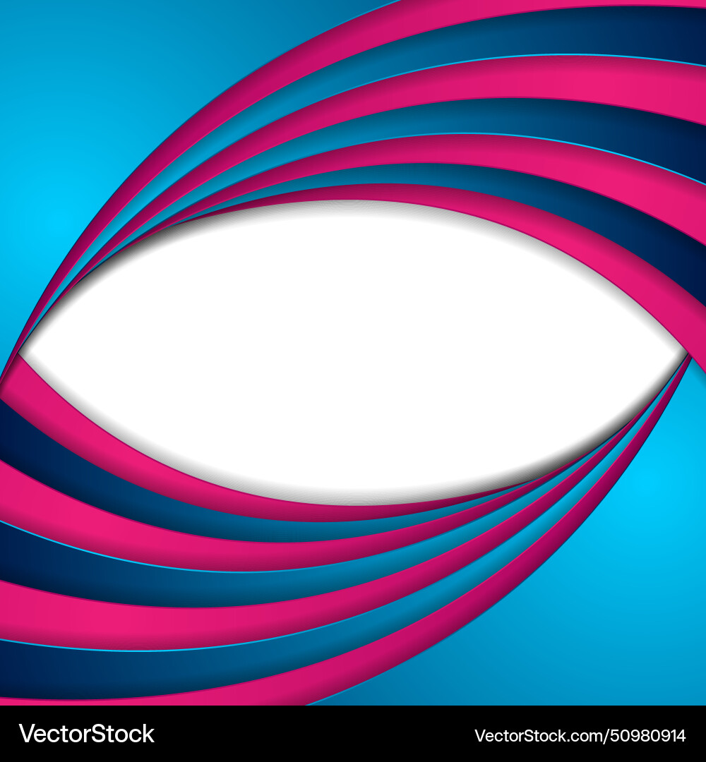 Blue and pink waves minimal abstract elegant Vector Image