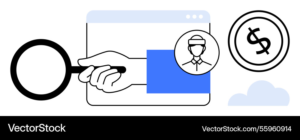 Digital job search and hiring process with focus Vector Image