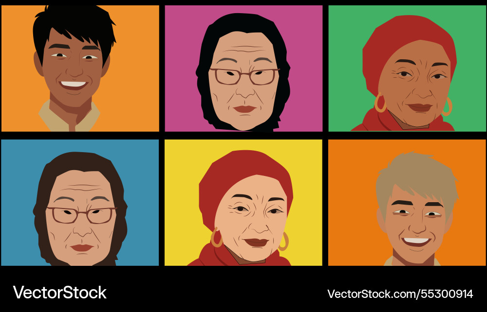 Diversity faces pop art Royalty Free Vector Image