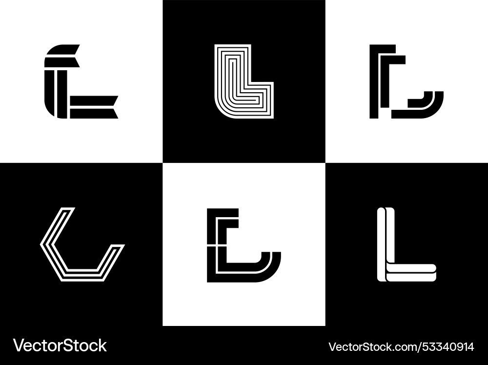 Letter l fonts and logo design Royalty Free Vector Image