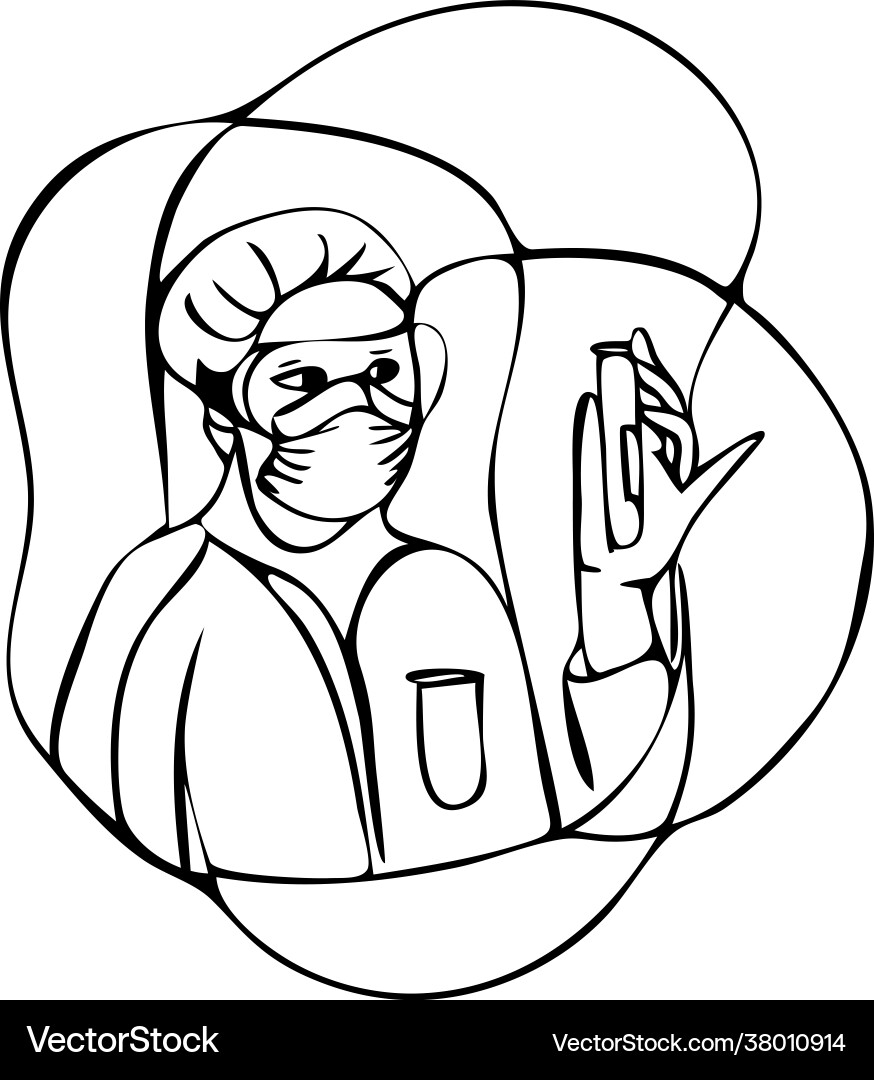 Outline character doctor Royalty Free Vector Image