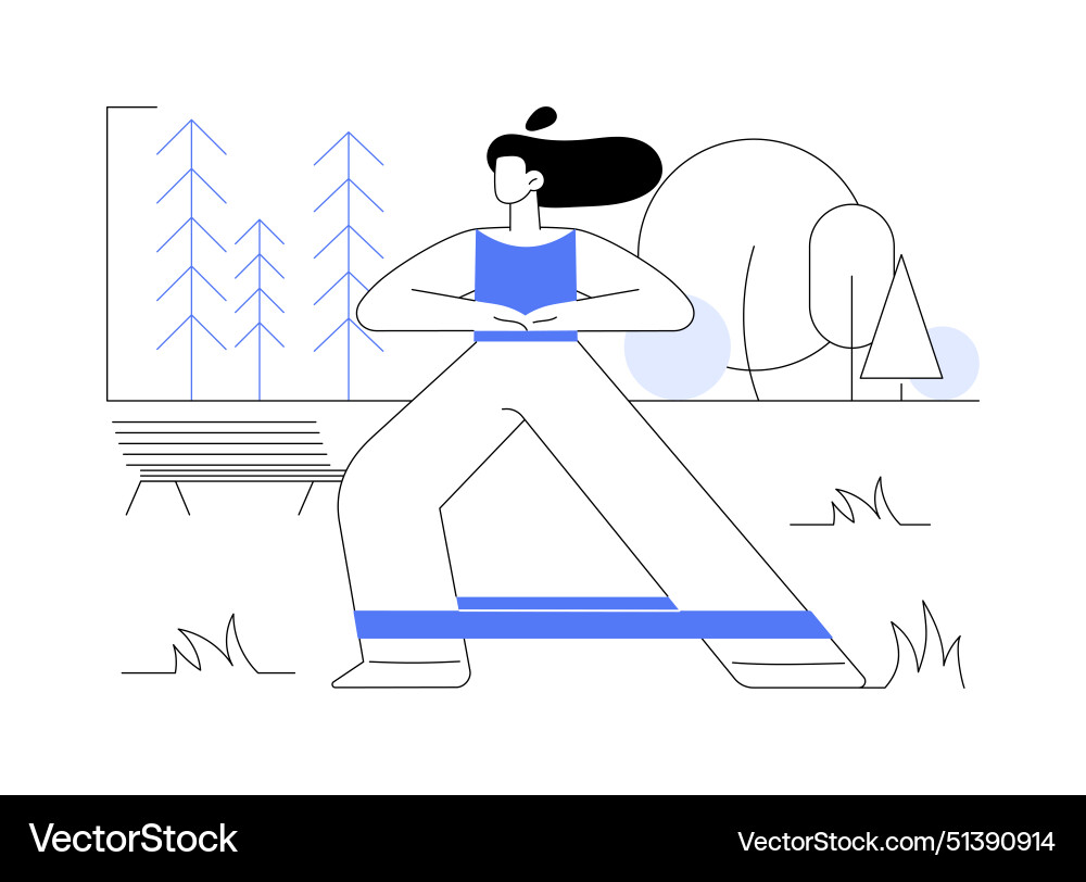 Resistance band workout isolated cartoon Vector Image