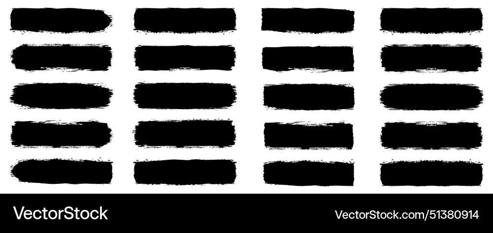 Set of grunge black paint Royalty Free Vector Image