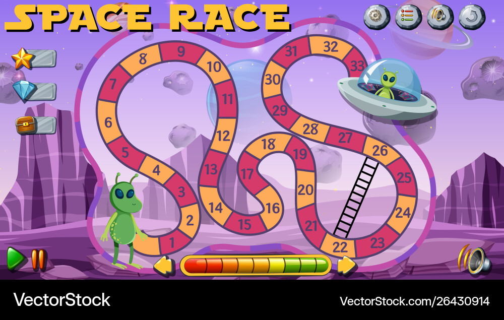 Space race board game Royalty Free Vector Image