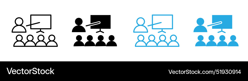 Training icon logo set Royalty Free Vector Image