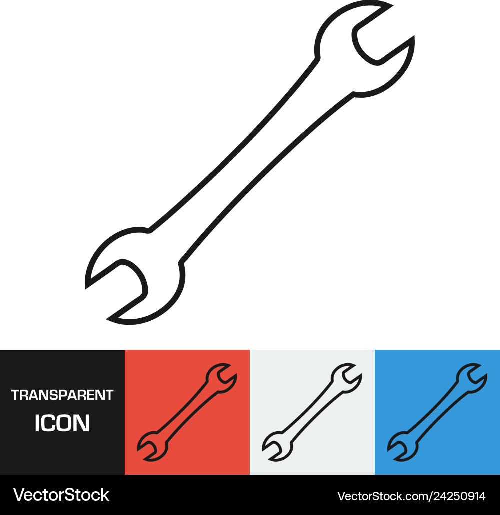 Transparent wrench icon Royalty Free Vector Image