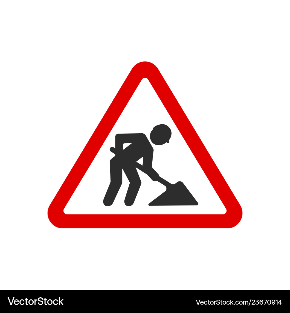 Under construction road signs Royalty Free Vector Image