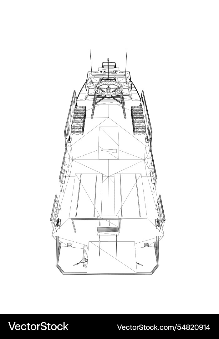 Warship icon wireframe military ships and naval Vector Image