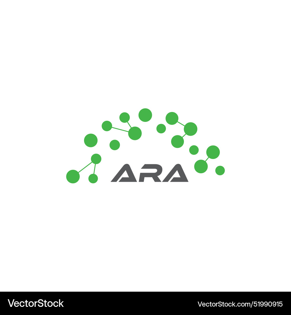 Ara letter logo design on white background Vector Image