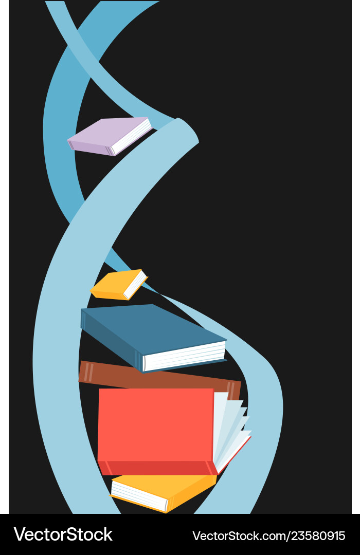 Books Forming a DNA Helix Royalty Free Vector Image