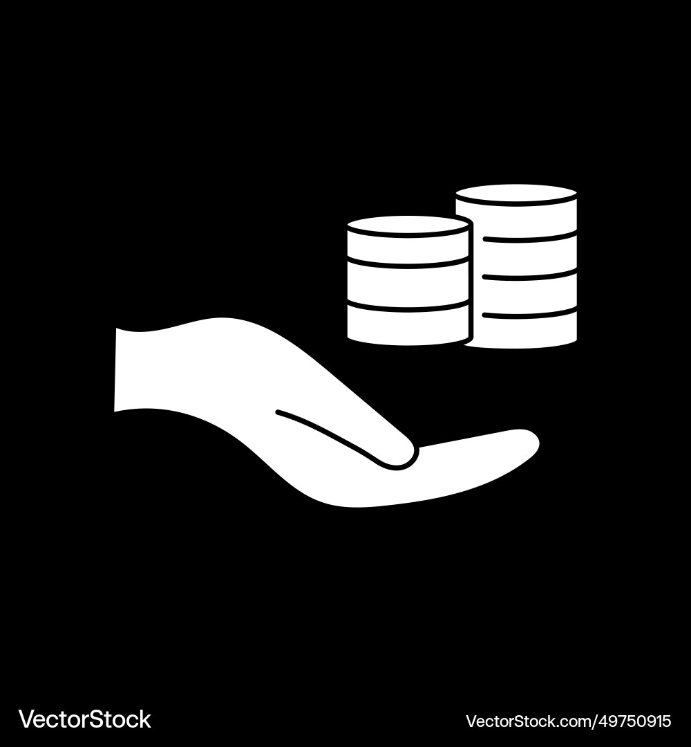 Coin hand icon logo image Royalty Free Vector Image