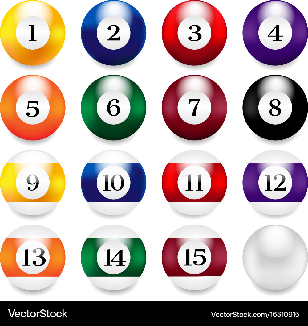 Colorful Billiard Balls Royalty Free Vector Image