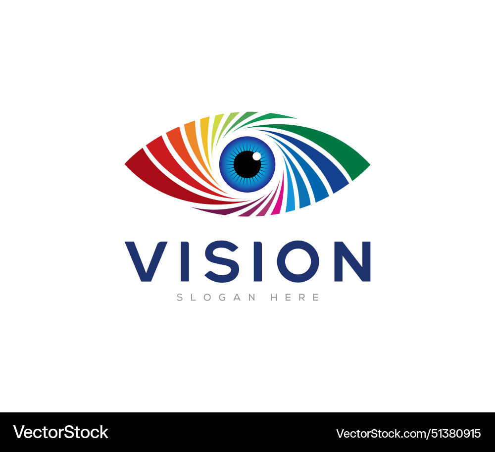 Colorful eye logo design or vision Royalty Free Vector Image