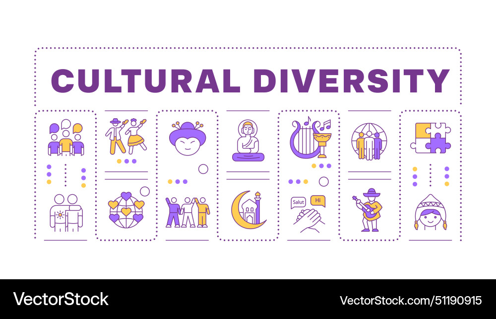 Cultural diversity word concept isolated on white Vector Image