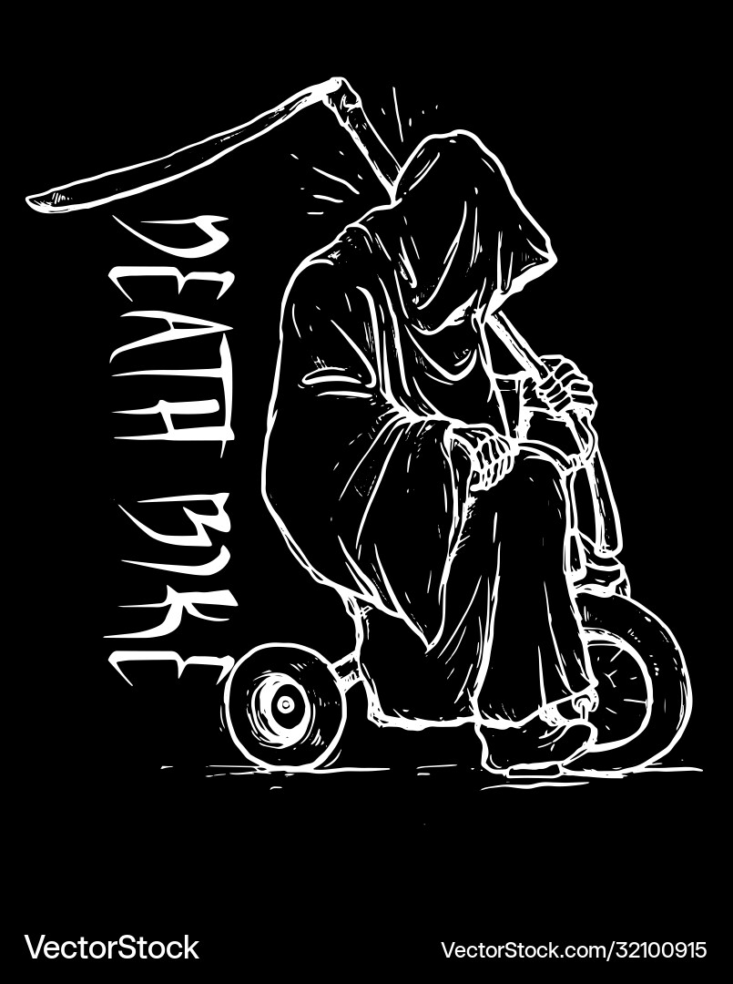 Death bike line art Royalty Free Vector Image - VectorStock