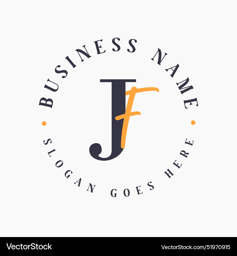 Elegant letter jf initials logo for corporate Vector Image