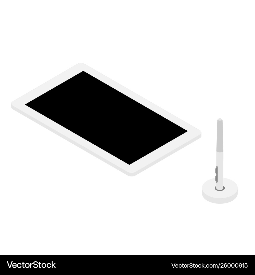 Graphic tablet with pen for designers Royalty Free Vector