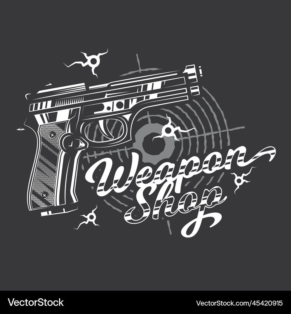Gun shop Royalty Free Vector Image - VectorStock