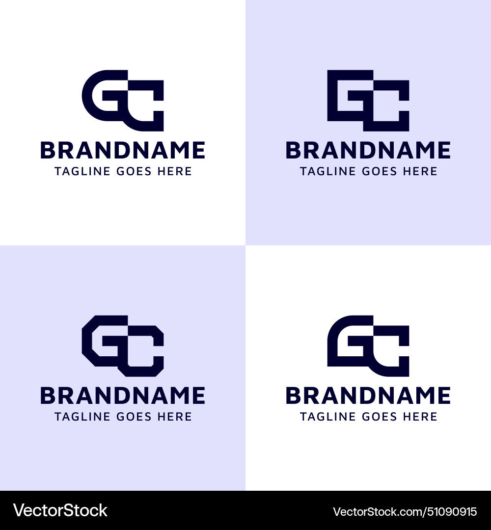 Letters gc monogram logo set suitable for any Vector Image