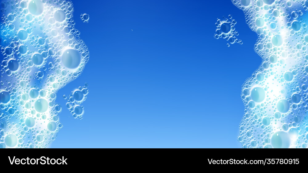 Realistic Soap Bubble Foam Texture Royalty Free Vector Image