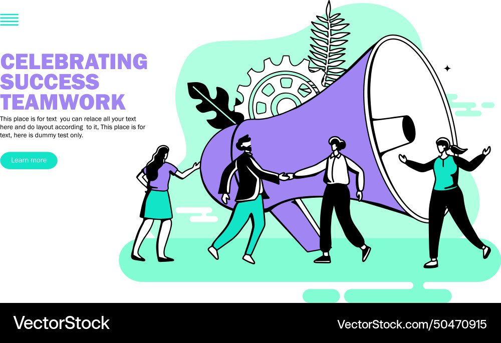 Team congratulations and announcement Royalty Free Vector