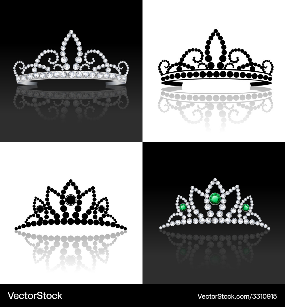 Tiara set isolated Royalty Free Vector Image - VectorStock