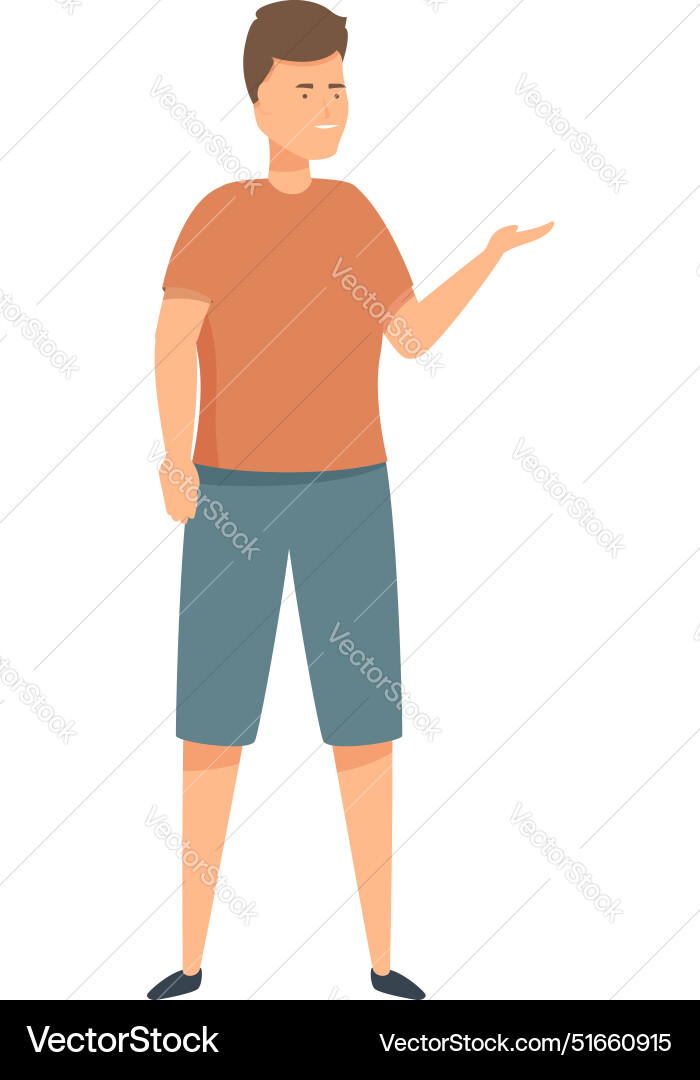 Young man presenting showing something Royalty Free Vector