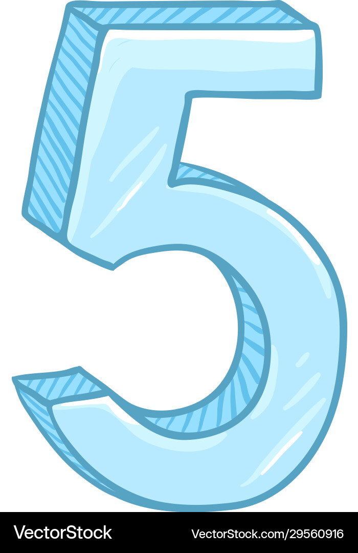 Cartoon - number five the figure 5 Royalty Free Vector Image