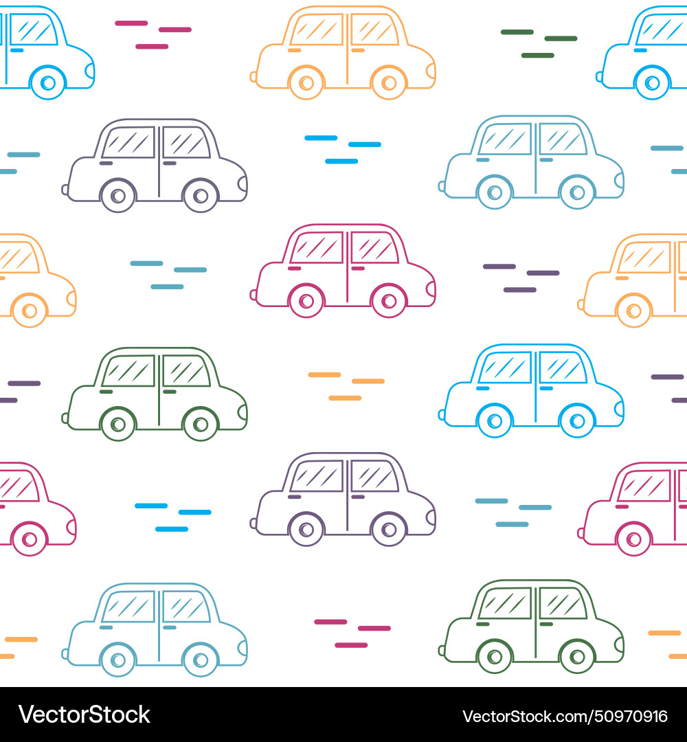 Cartoon transportation background for kids Vector Image