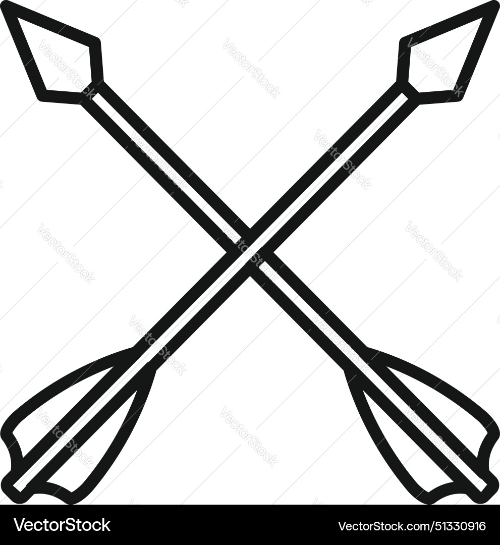 Crossed arrows line art Royalty Free Vector Image