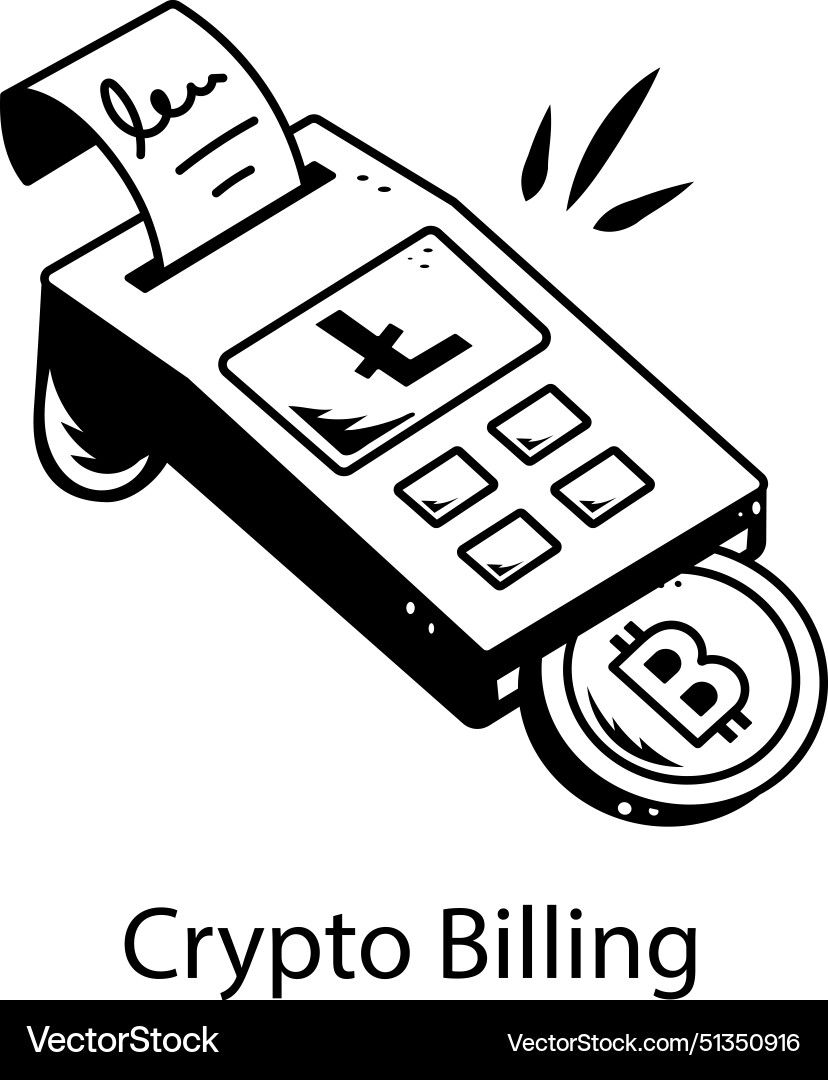 Crypto billing Royalty Free Vector Image - VectorStock