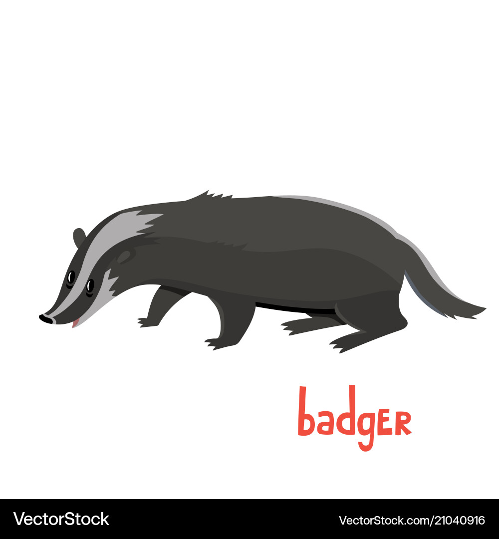 Cute badger in cartoon style Royalty Free Vector Image