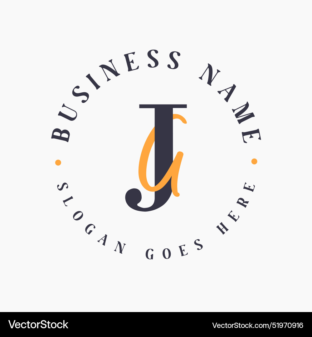 Elegant letter jg initials logo for corporate Vector Image