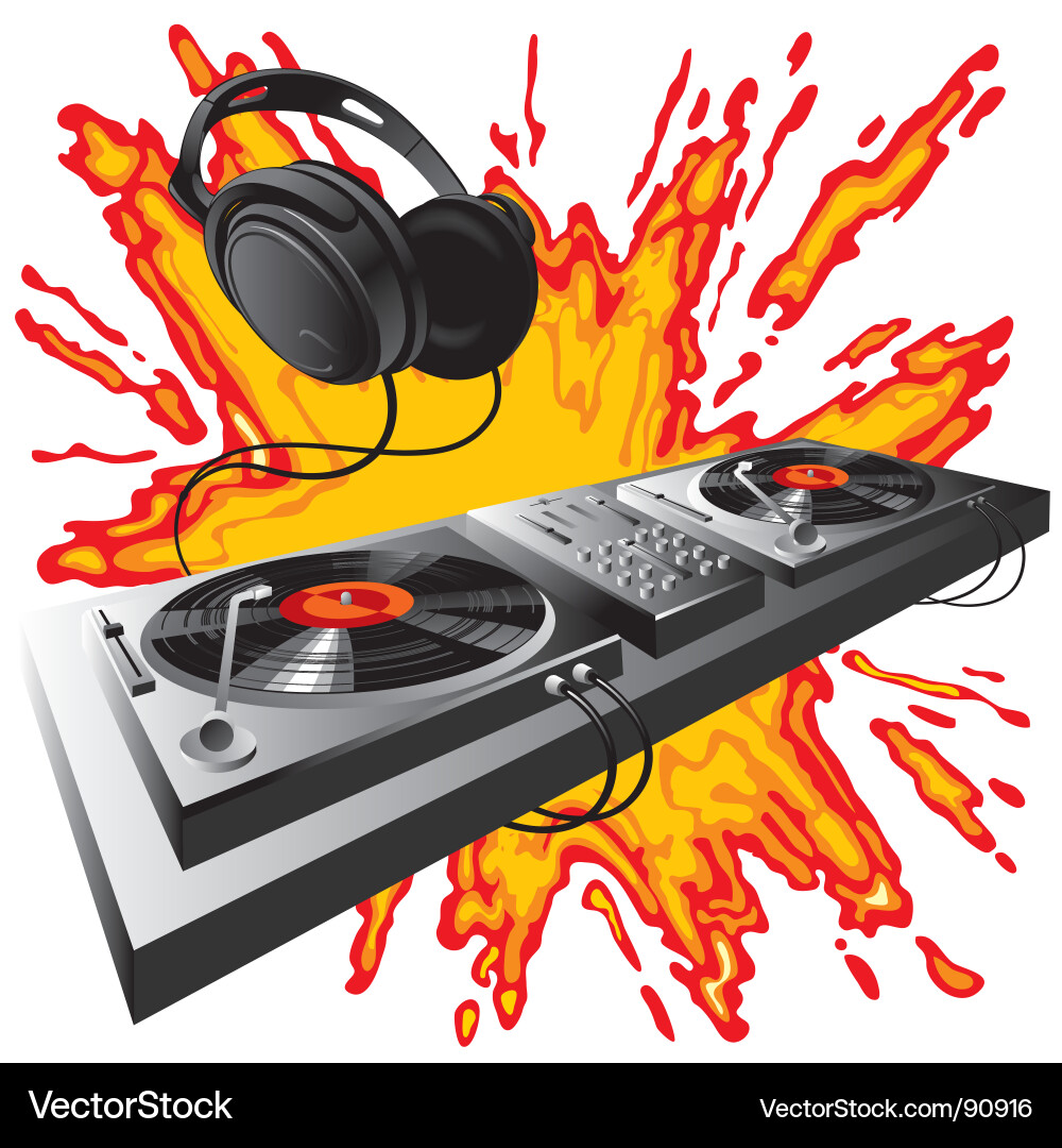 Fiery DJ Control Panel Royalty Free Vector Image