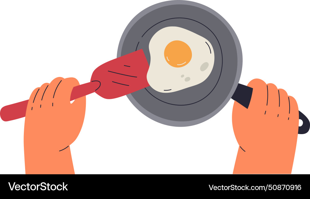 Frying egg process Royalty Free Vector Image - VectorStock