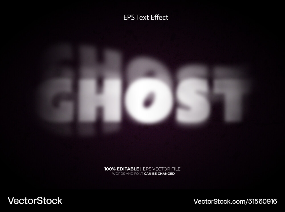 Ghost smoke editable text effect logo template Vector Image