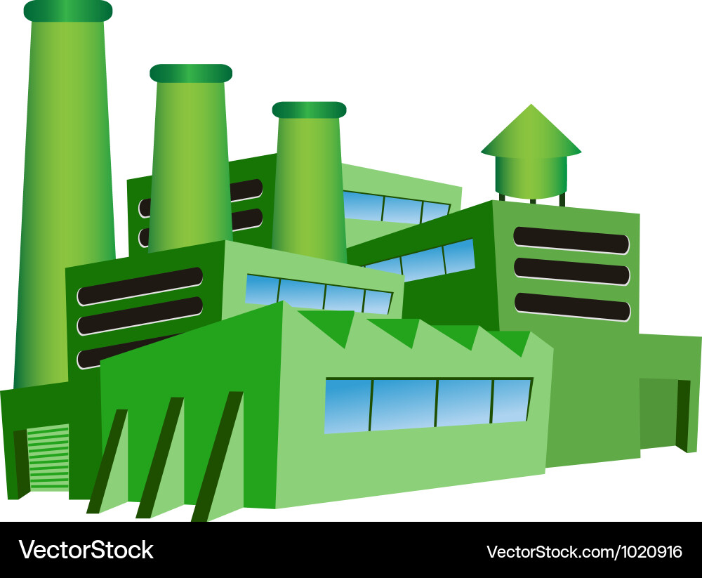 Green factory Royalty Free Vector Image - VectorStock