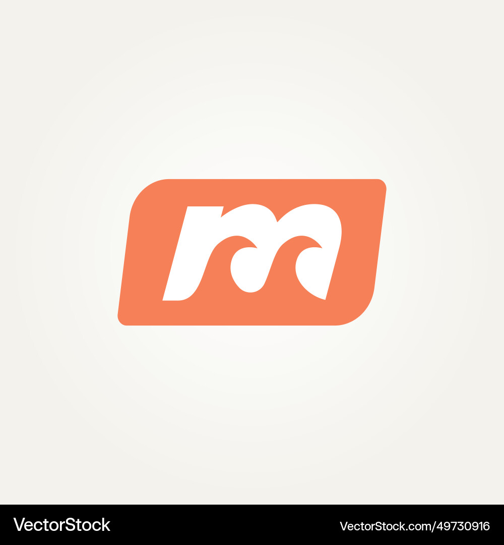 Letter m wave line art logo template design Vektorbild
