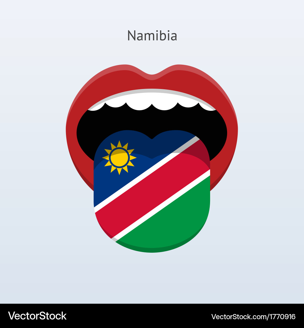 Namibia language abstract human tongue Royalty Free Vector