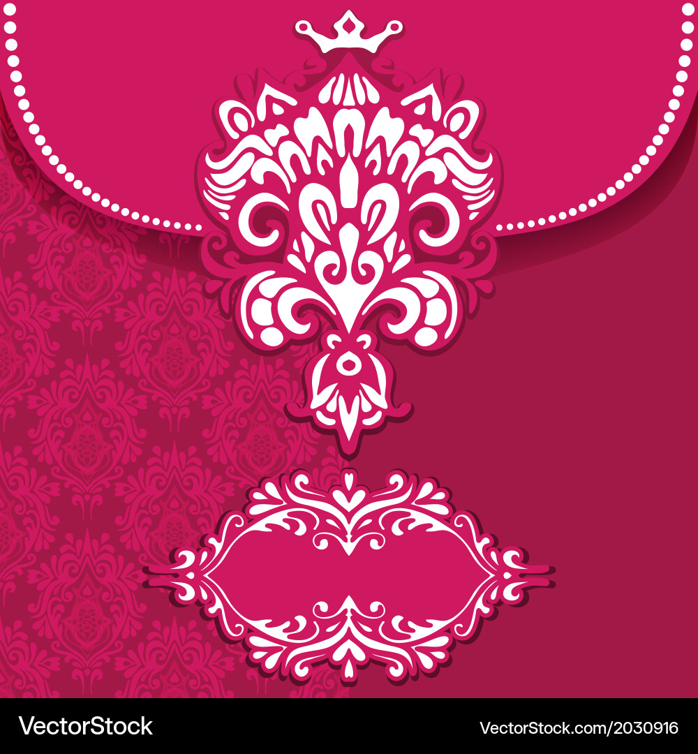 Pink luxury royal card frame Royalty Free Vector Image