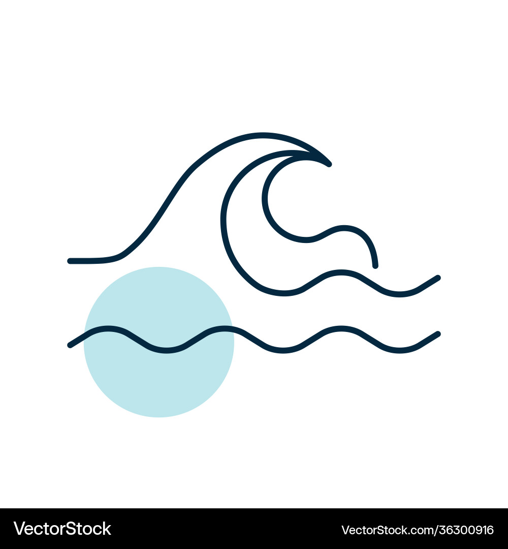 Sea waves icon nature sign Royalty Free Vector Image