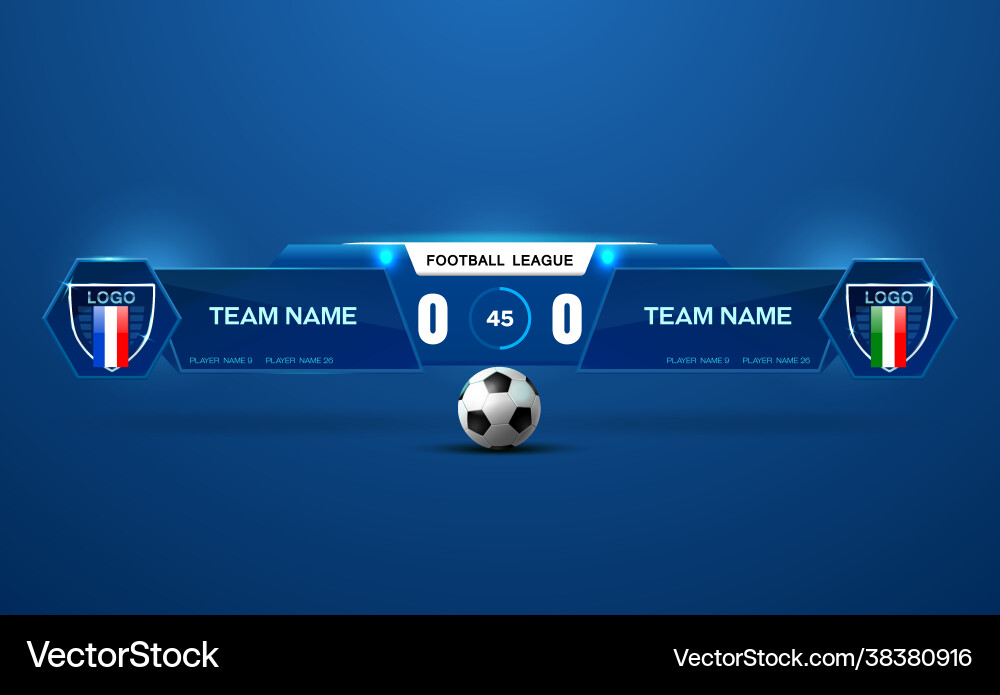 Soccer stadium scoreboard Royalty Free Vector Image